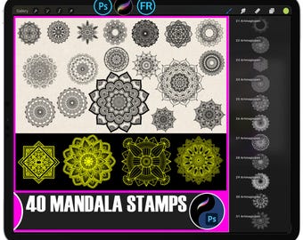 Mandala Stamp Brush Set | Procreate, Photoshop, Tattoo Stencils ...
