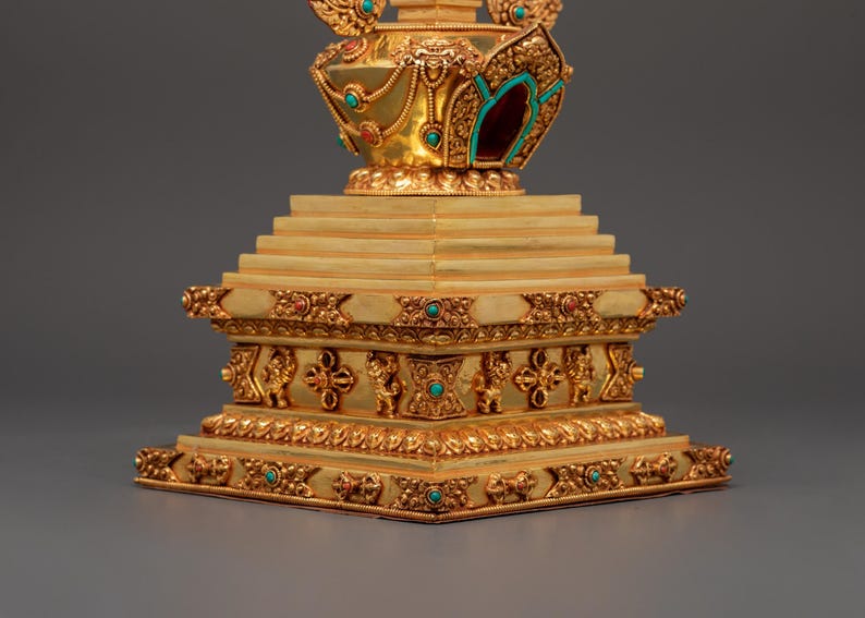 Buddhist Shrine Statue in Copper | Symbol of Enlightenment and ...