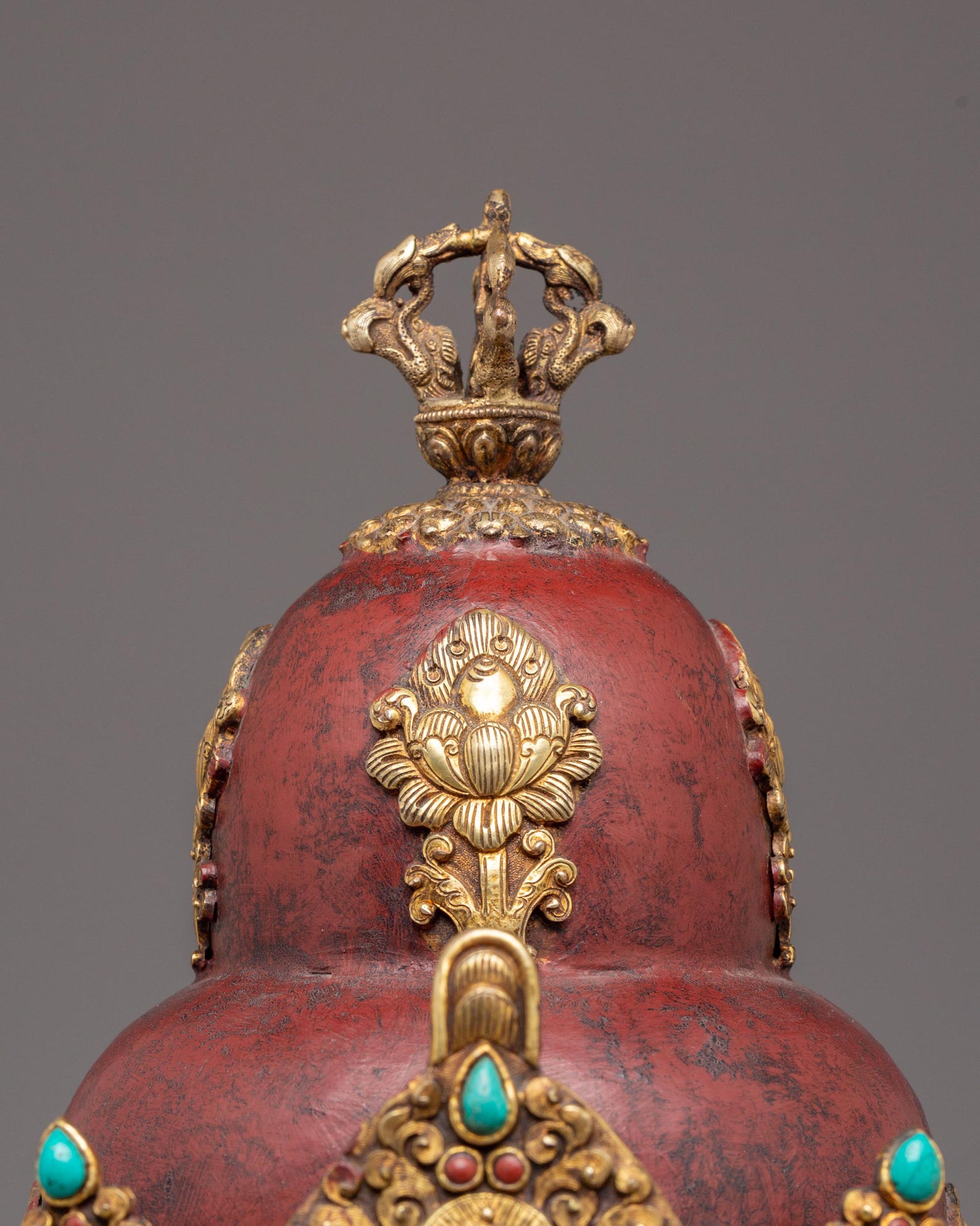 Traditional Himalayan Handcrafted Crown | Gold - Plated Tibetan Ritual ...