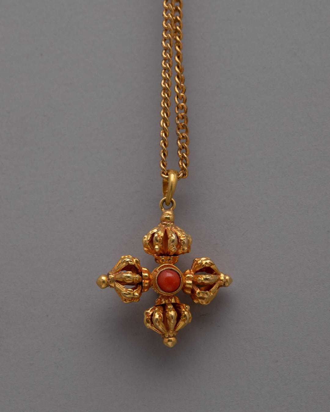 Elegant Vishwa Vajra Gold Locket | Handcrafted Buddhist Jewelry - Etsy