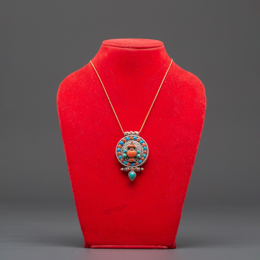 Traditional Tibetan Ghau Box Locket | Sacred Silver Amulet Pendant ...