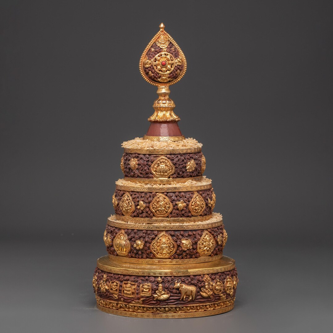 Traditional Buddhist Offering Mandala Set | Handcrafted Gold Plated ...