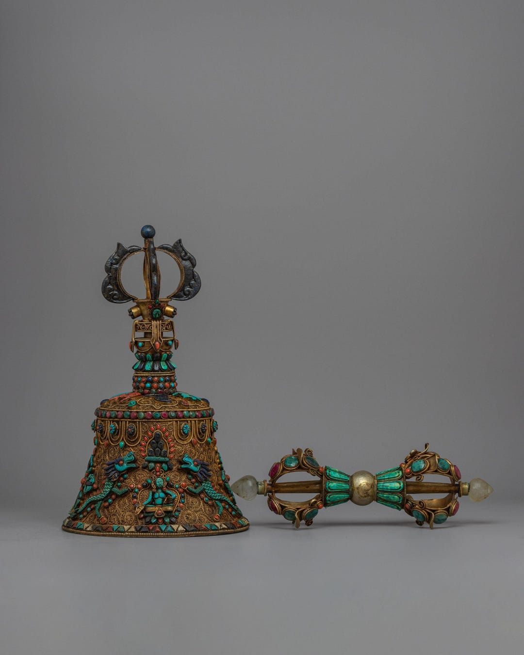 Copper Vajra and Bell Set | Sacred Buddhist Ritual Objects | Spiritual ...