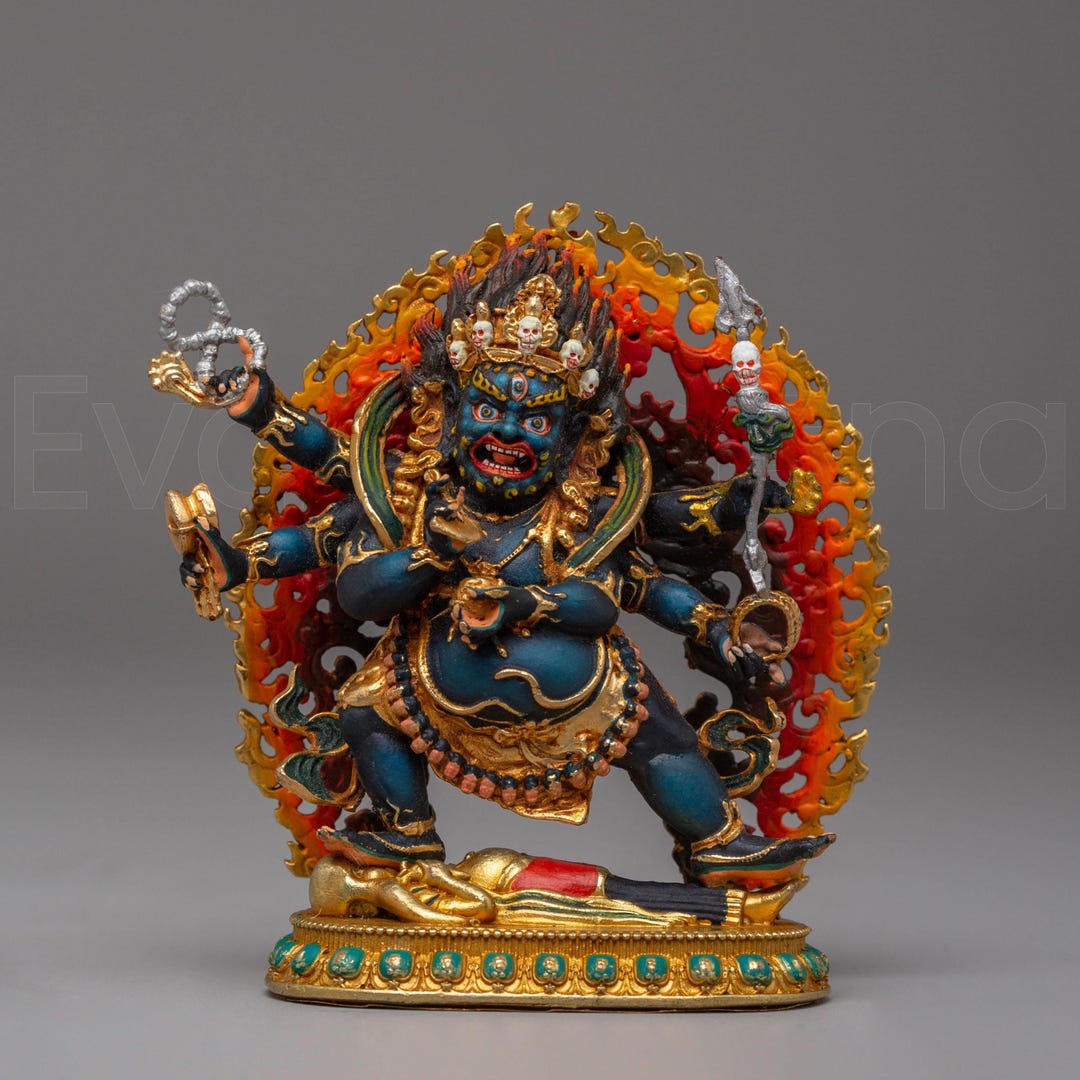 Handcrafted Sacred Six-armed Mahakala Art | Powerful Buddhist ...