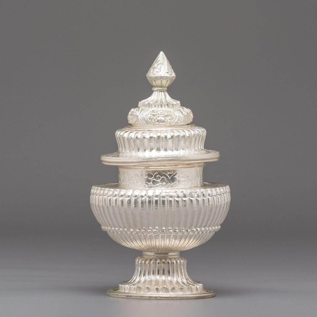 Traditional Copper Rice Pot | Handcrafted Silver-plated Ritual Vessel ...