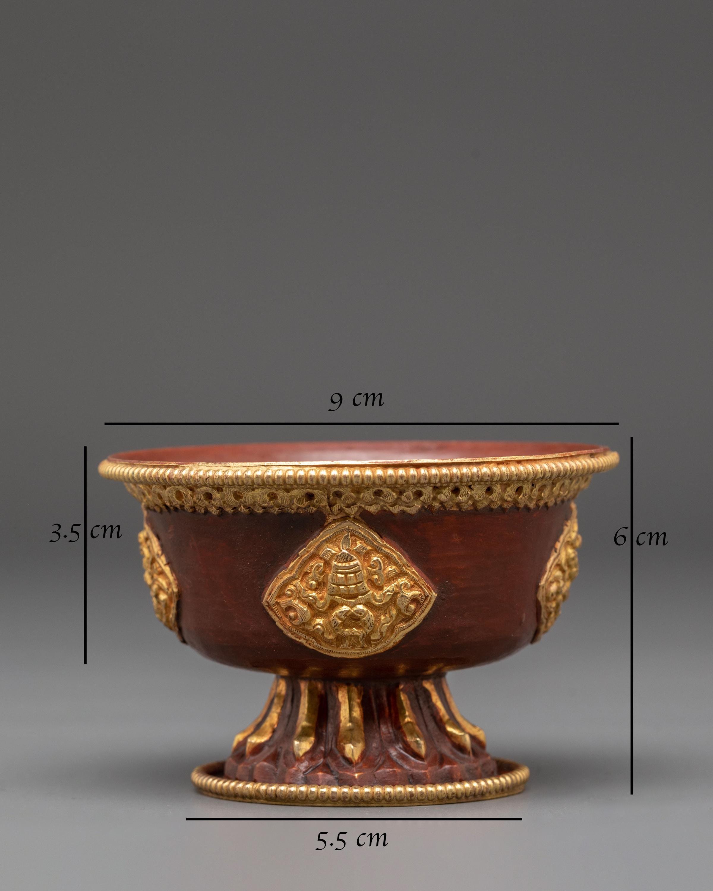 Spiritual Altar Offering Set | Copper Gold Plated Water Offering Bowls ...