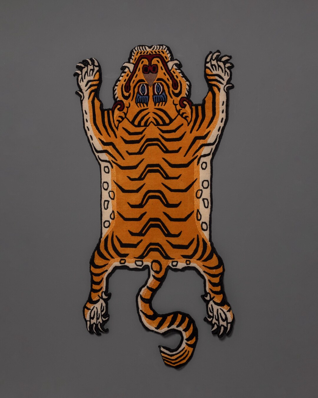 Sacred Buddhist Tiger Motif Wool Rug | Handmade Tibetan Wool Carpet - Etsy