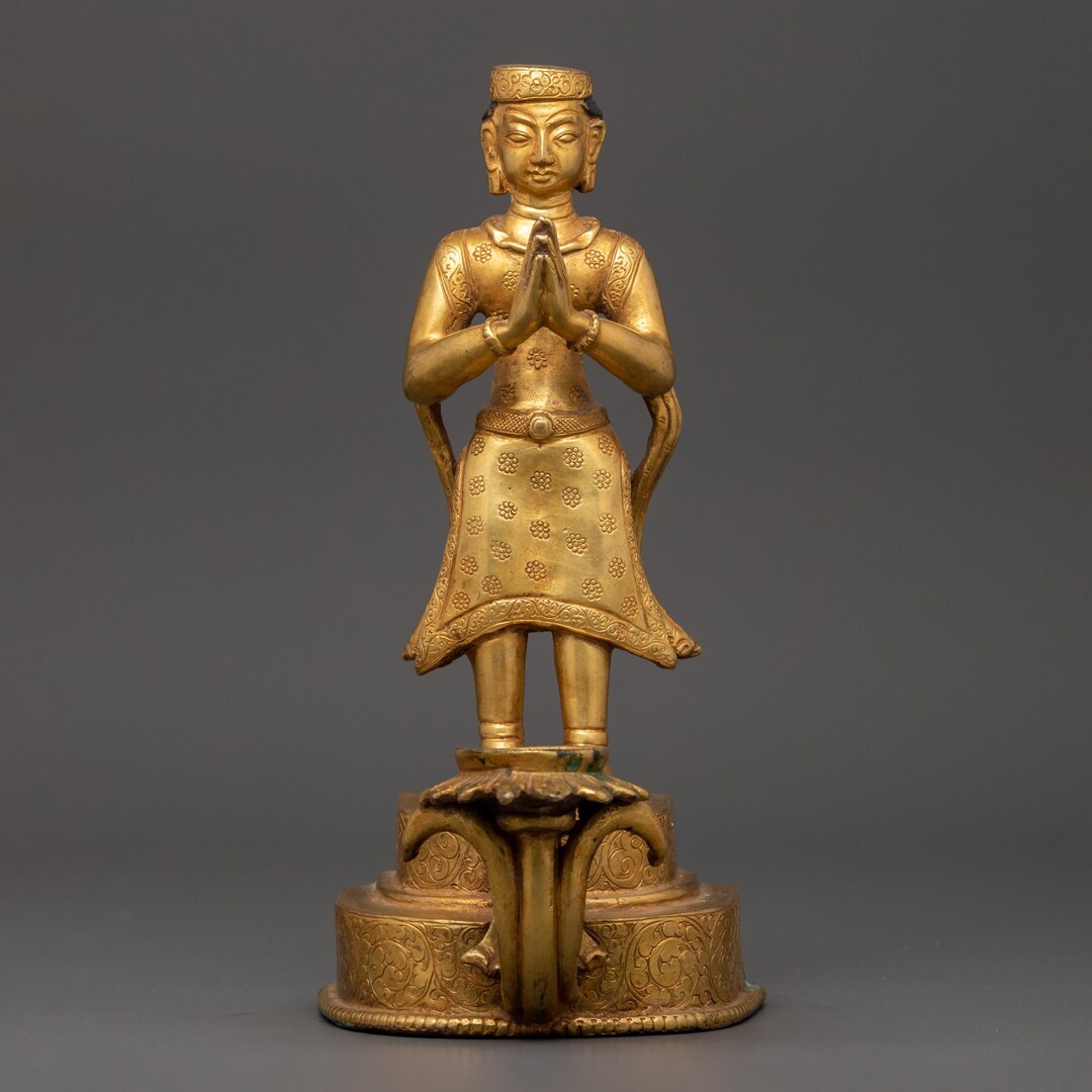 Newari Sculpture With Oil Lamp | Ritual Decor and Spiritual Light ...