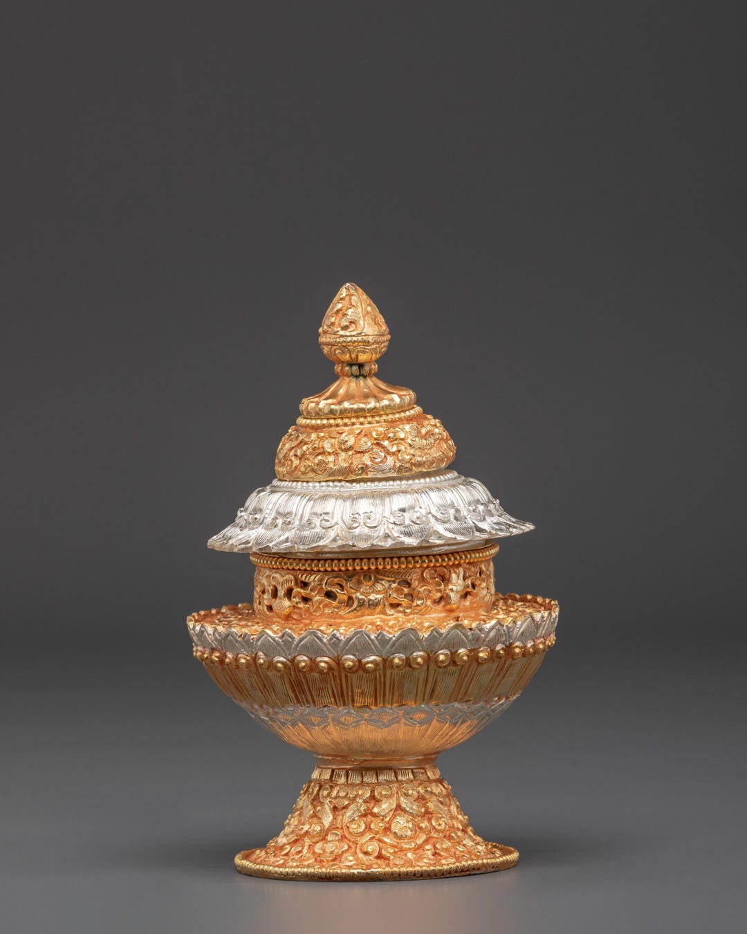 Sacred Ceremonial Rice Pot | Handcrafted Copper & Gold Plated Ritual ...