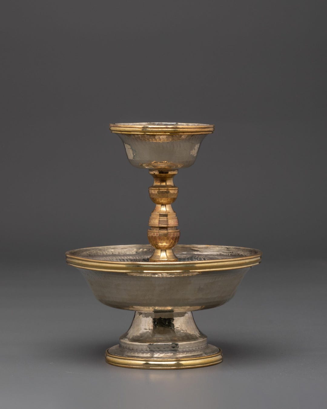 Handmade Serkyem Offering Set | White Metal and Copper Ritual Vessel ...