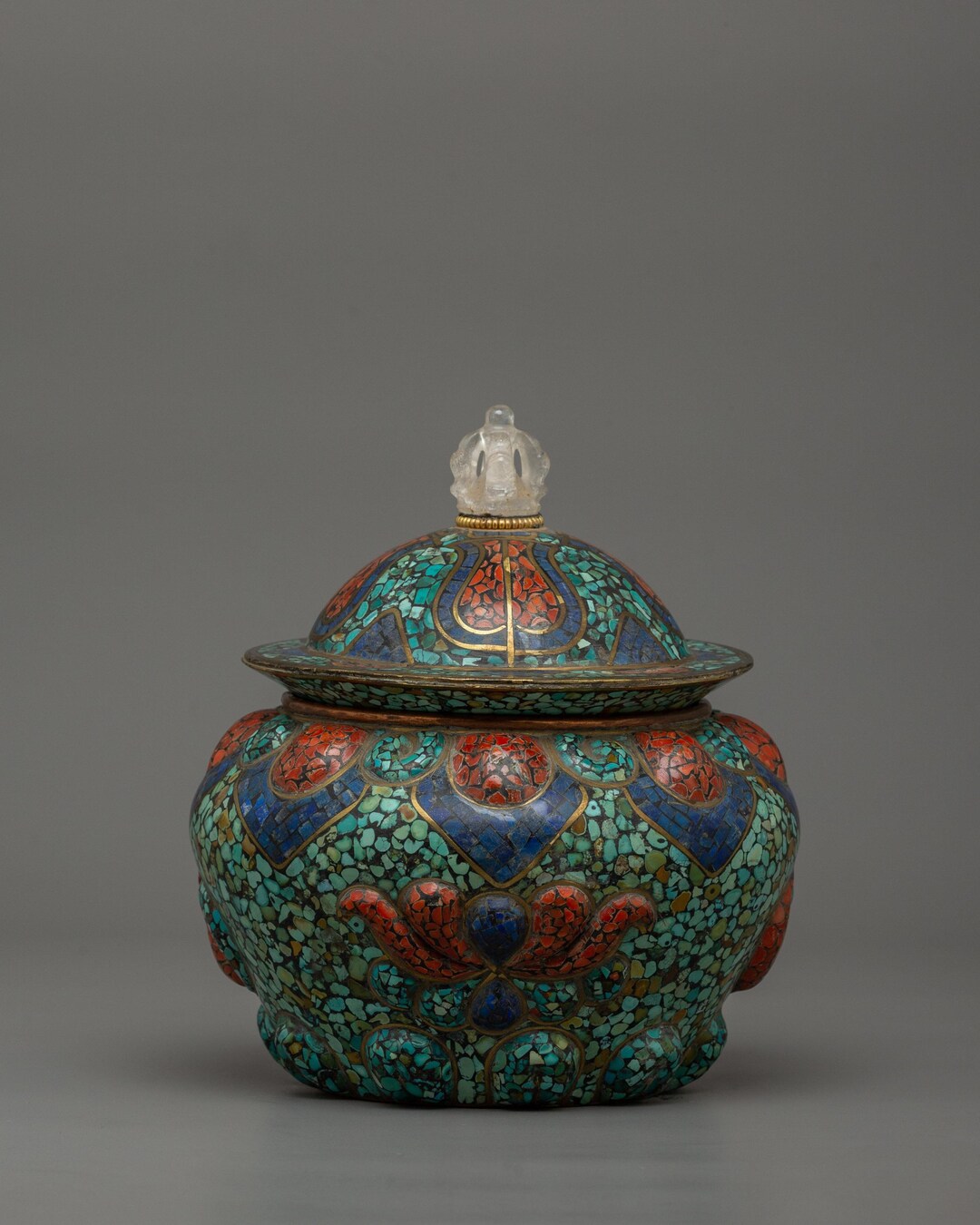 Tibetan Ceremonial Rice Pot | Buddhist Offering Bowl for Meditation ...