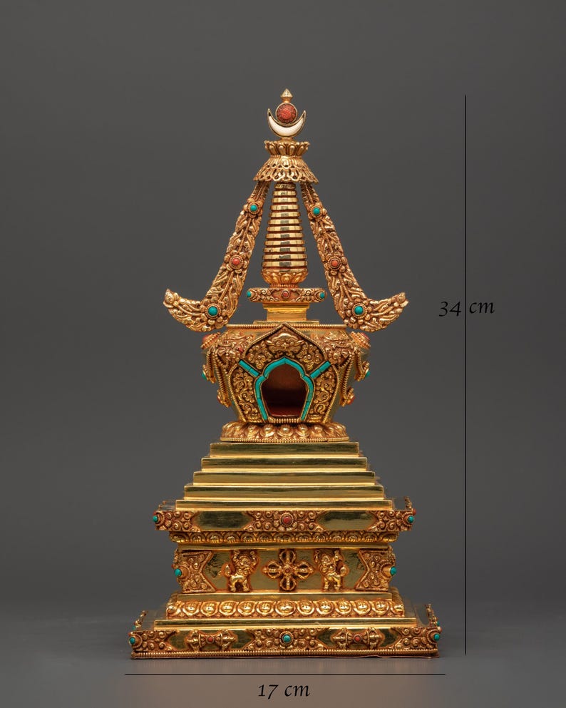 Buddhist Shrine Statue in Copper | Symbol of Enlightenment and ...