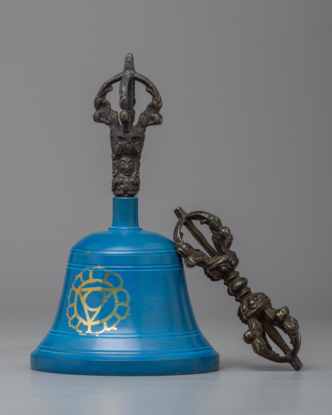 Throat Chakra Bell With Vajra Ritual Set | Tibetan Bell Dorje for Sound ...