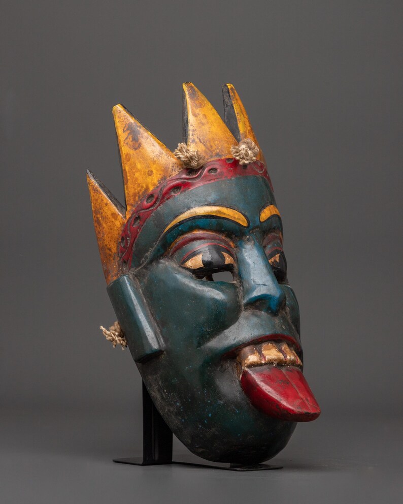 Kali Mask Wall Decoration | Handcrafted Wooden Sacred Mask | Hindu ...