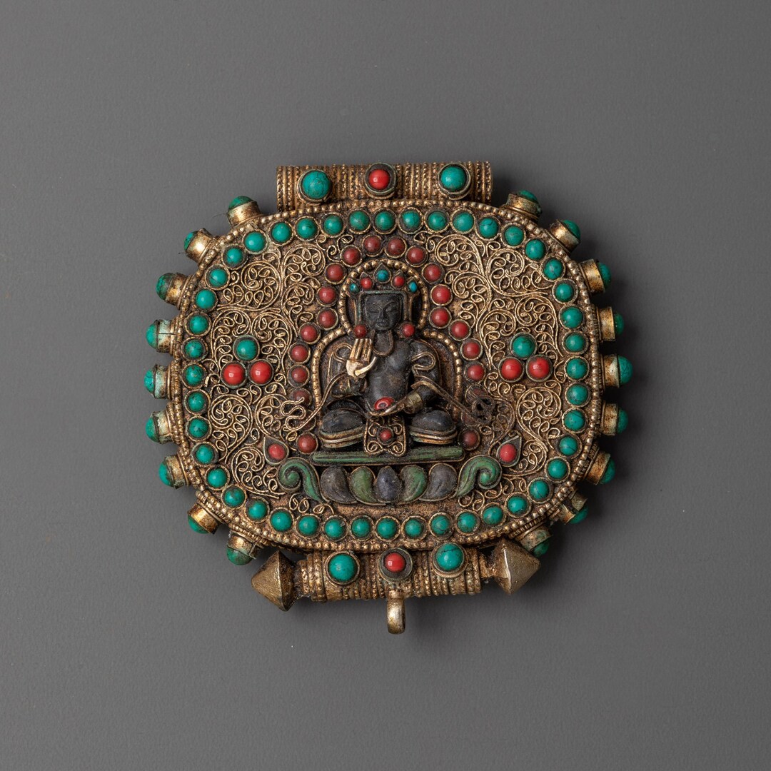 Sacred Tibetan Ghau Box Locket | Buddhist Amulet Pendant | Handcrafted ...