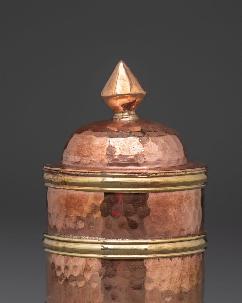 Handcrafted Ceremonial Rice Pot | Copper Body With White Metal Accents ...