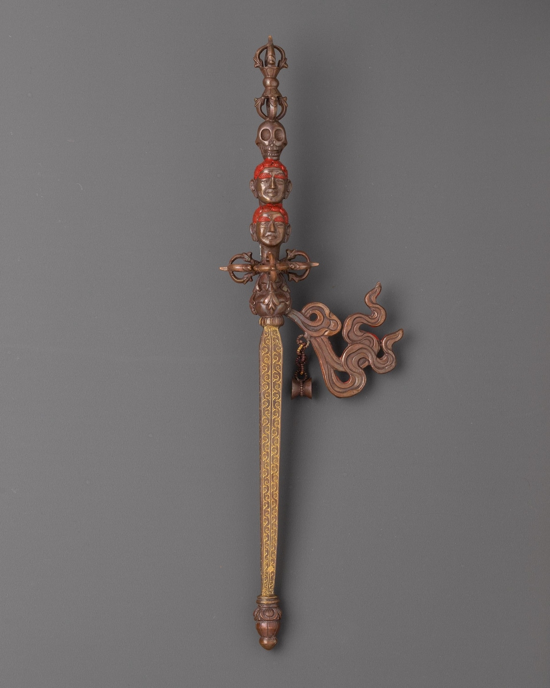 Sacred Traditional Ceremonial Staff Khatan | Buddhist Khatvanga Ritual ...