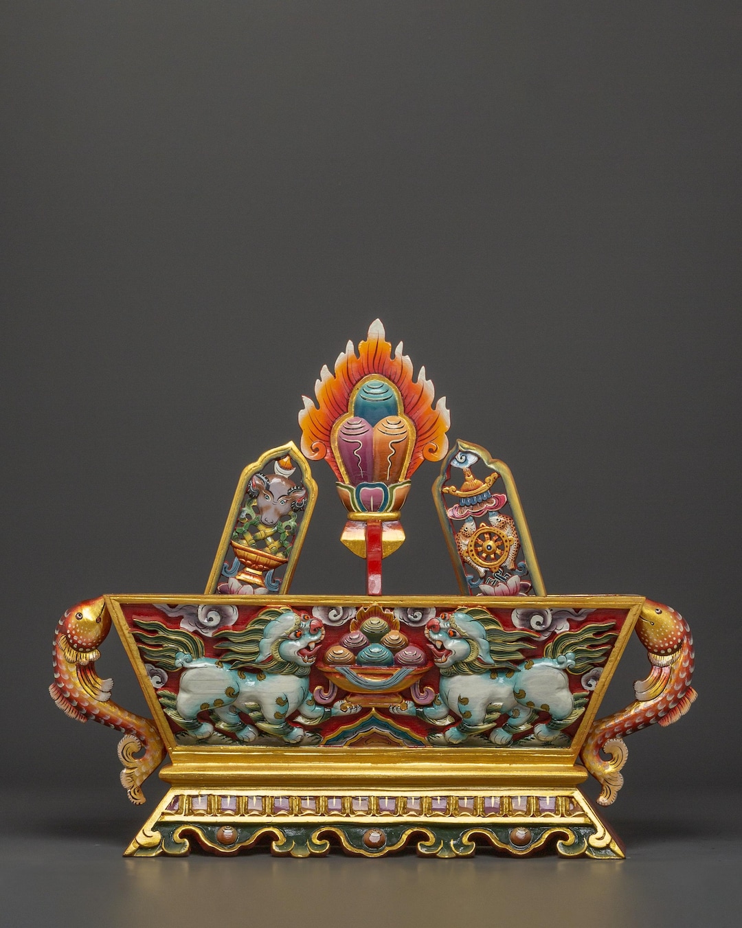 Hand-painted Buddhist Chemar Box | for Tibetan Spiritual Practices and ...