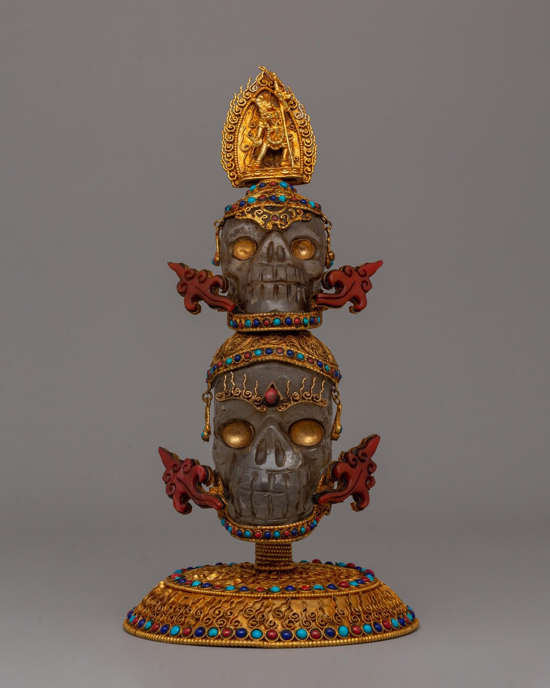 Handcrafted Buddhist Skull Head Statue | Perfect for Spiritual Home ...