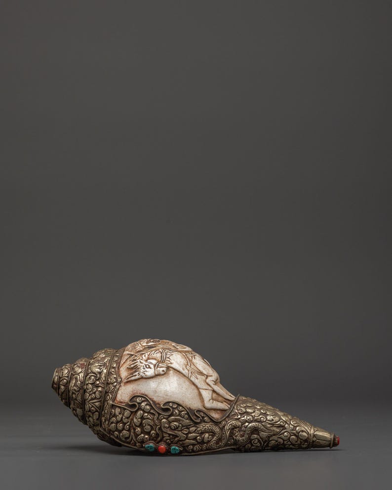 Handcrafted Dharma Conch Shell | Sacred Copper Sound Offering - Etsy