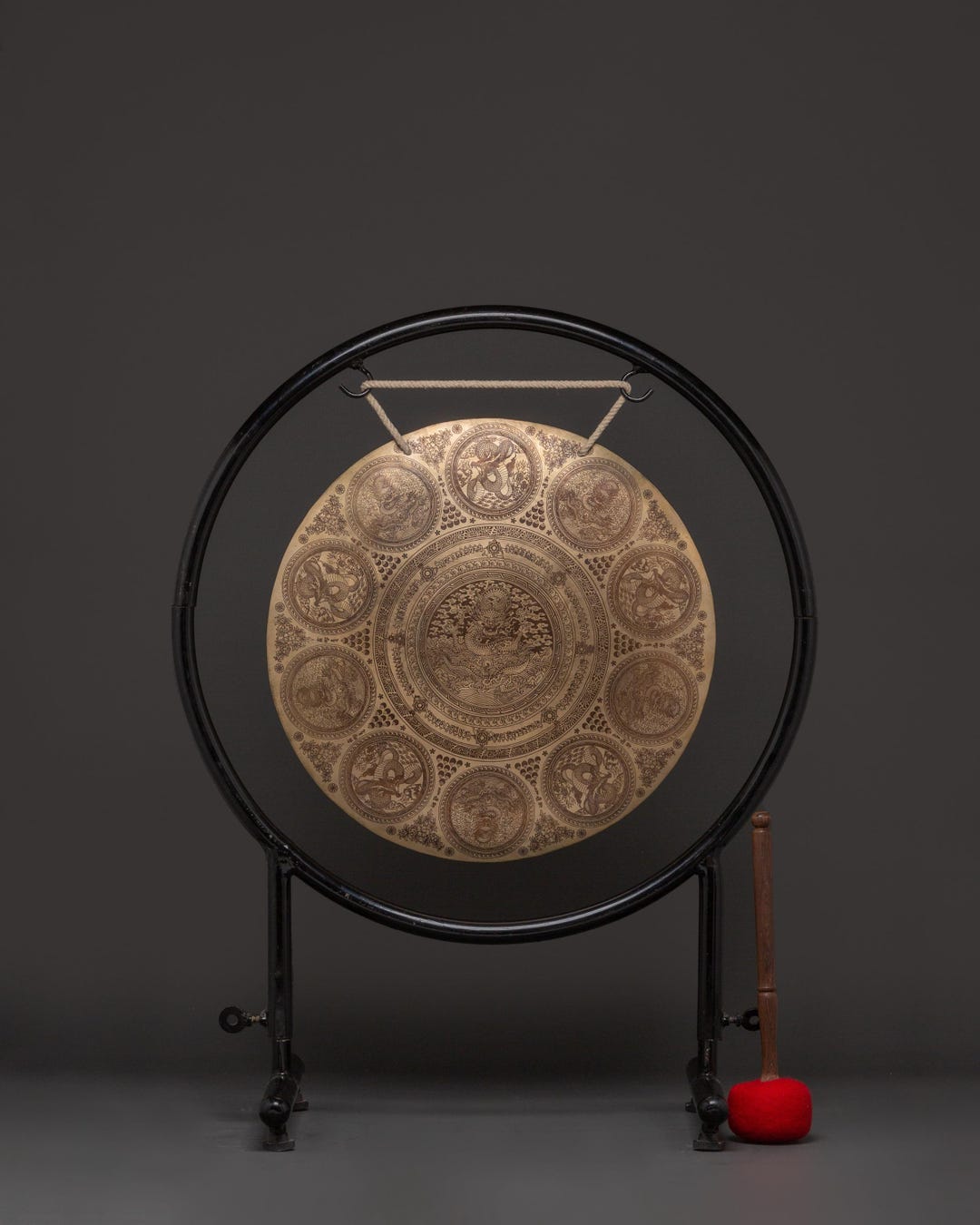Handcrafted Tibetan Healing Gong | Brass Gong With Wooden Stick - Etsy