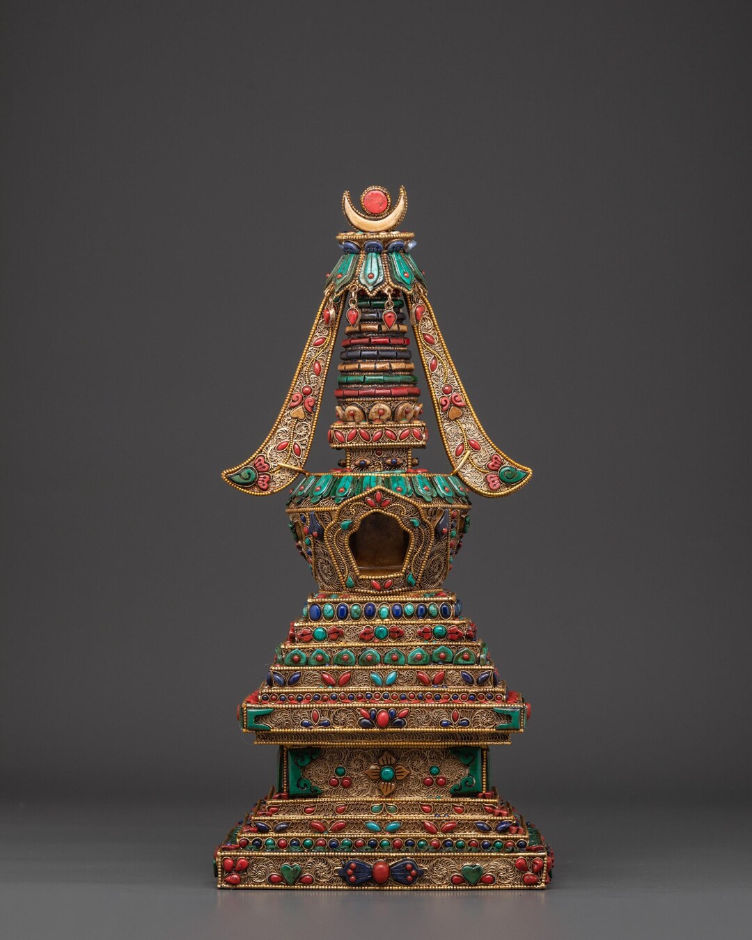 Tibetan Crystal Stupa for Buddhist Altar, and Meditation Space ...