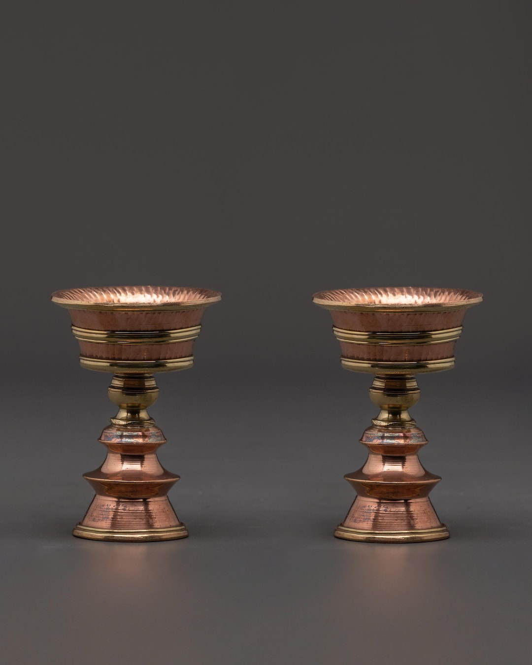 Tibetan Prayer Lamp Set | Copper Ritual Lamps for Meditation and Puja ...