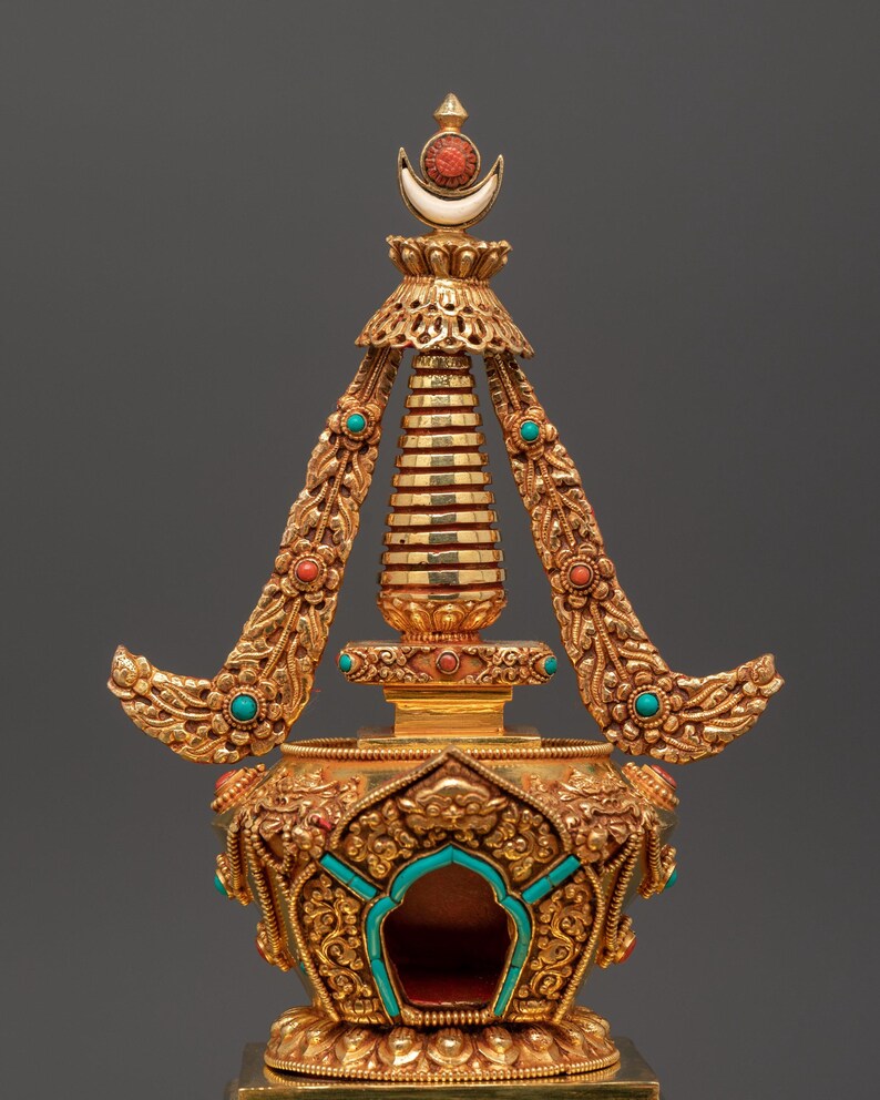 Buddhist Shrine Statue in Copper | Symbol of Enlightenment and ...