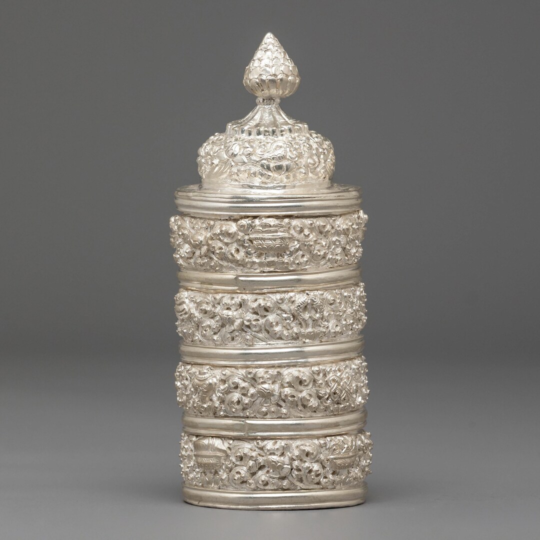 Traditional Rice Offering Pot for Puja | Silver Plated Copper Ritual ...