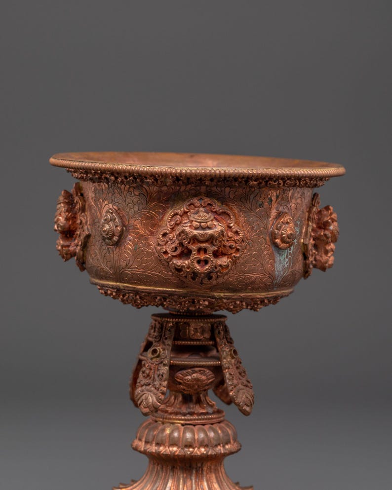 Copper Carved Butter Lamp | Buddhist Shrine and Meditation - Etsy