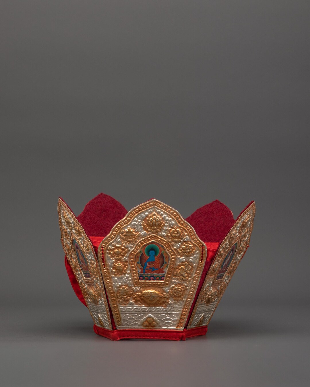 Tibetan Five Dhyani Buddhas Crown | Buddha Imprint Crown - Etsy