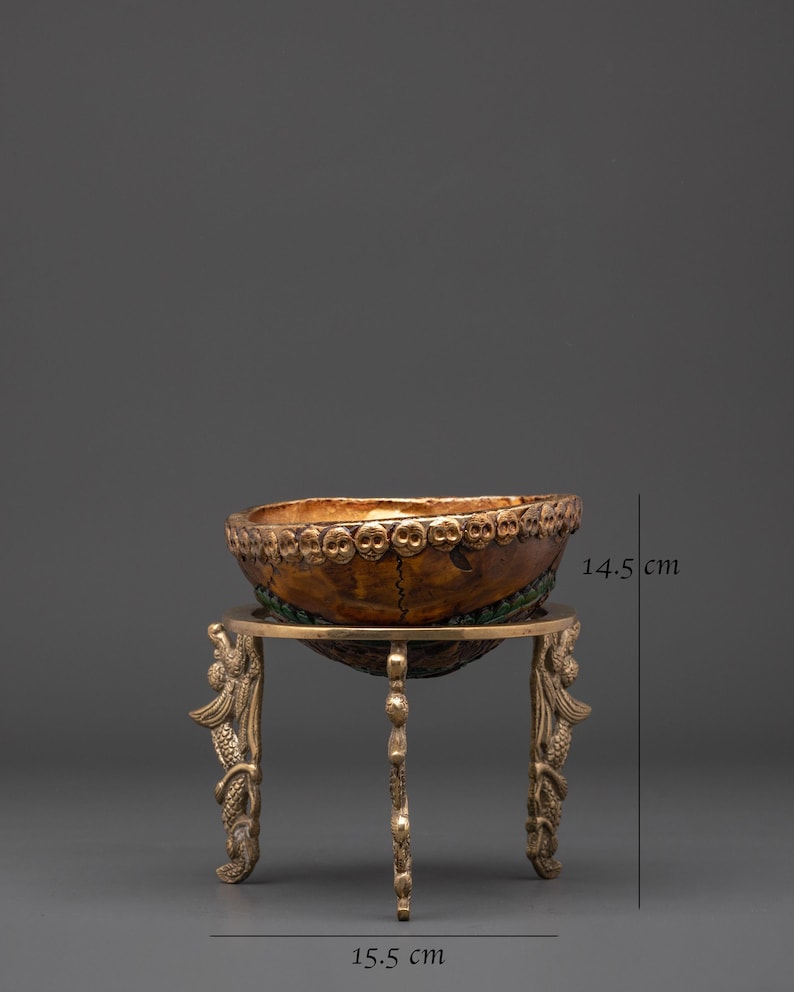 Handcrafted Kapala Ritual Bowl With Brass Stand | Skull Cup for ...