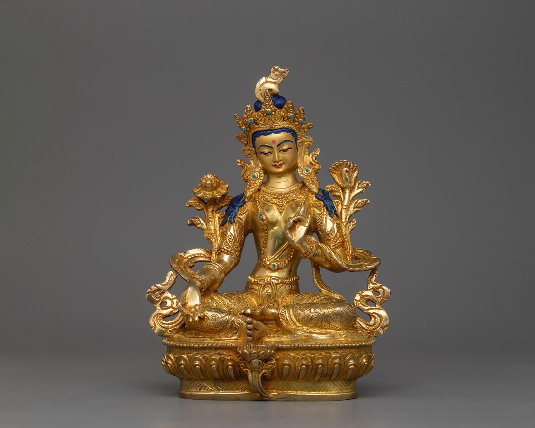 Green Tara Compassionate Buddhist Deity Figurine | Buddhist Art for ...