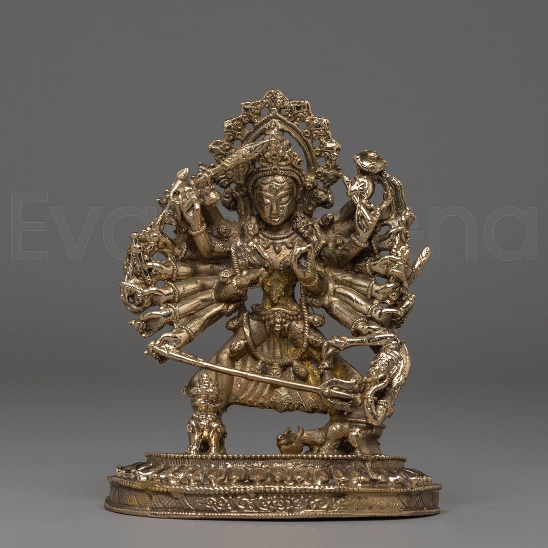 Statue of Durga | Brass Goddess Durga Sculpture With Ten Arms, Powerful ...
