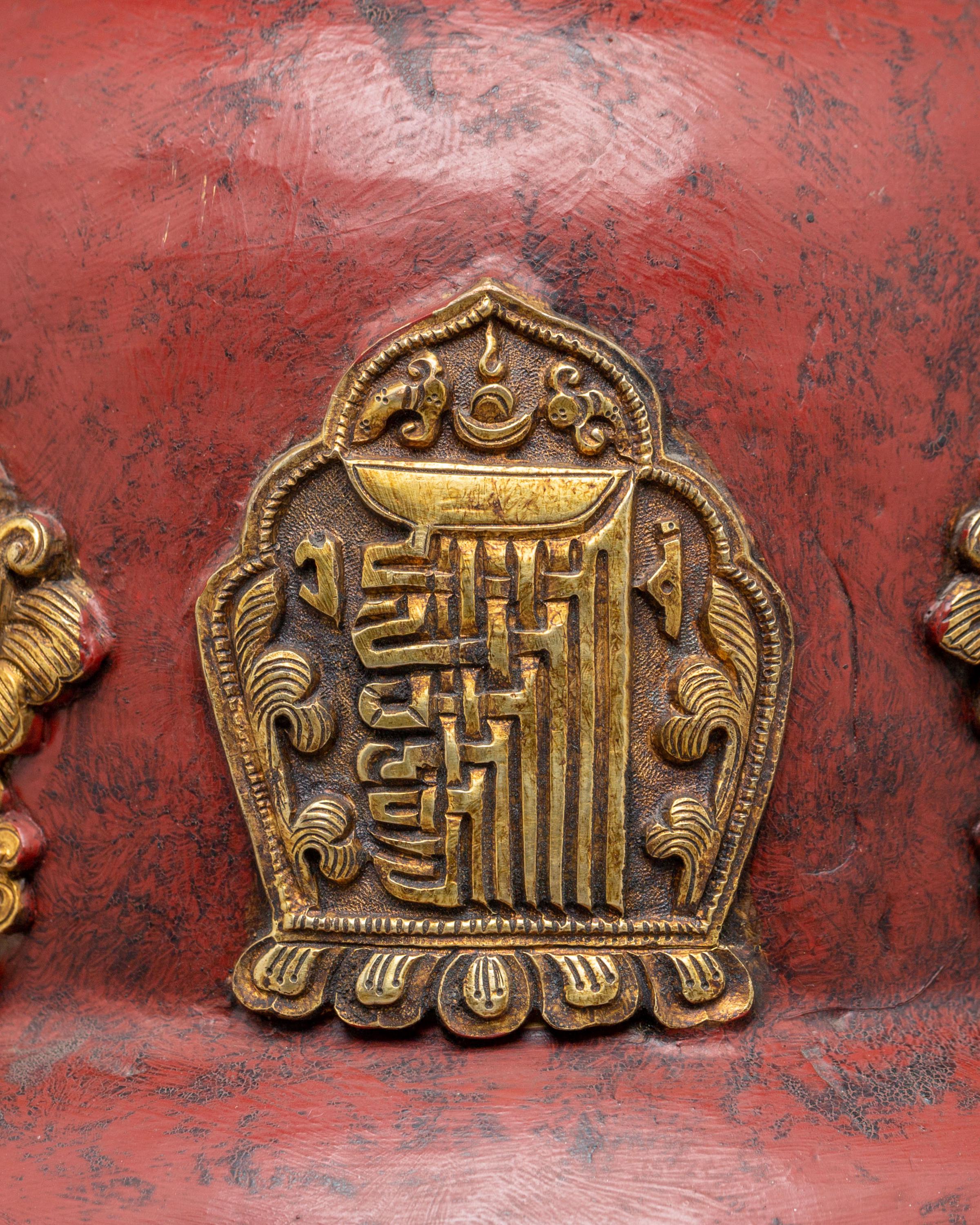 Traditional Himalayan Handcrafted Crown | Gold - Plated Tibetan Ritual ...