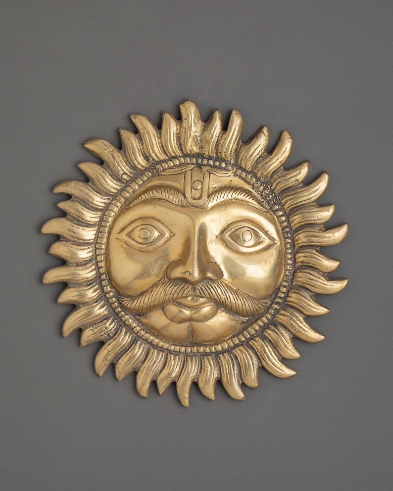 Brass Sun Wall Hanging | Handcrafted Sun Face Decor - Etsy