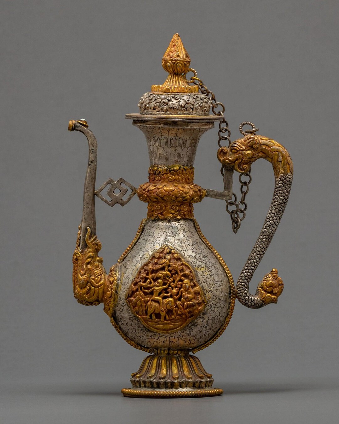 Decorative Tea Pot | Tibetan Copper Tea Pot Art | Gold and Silver ...