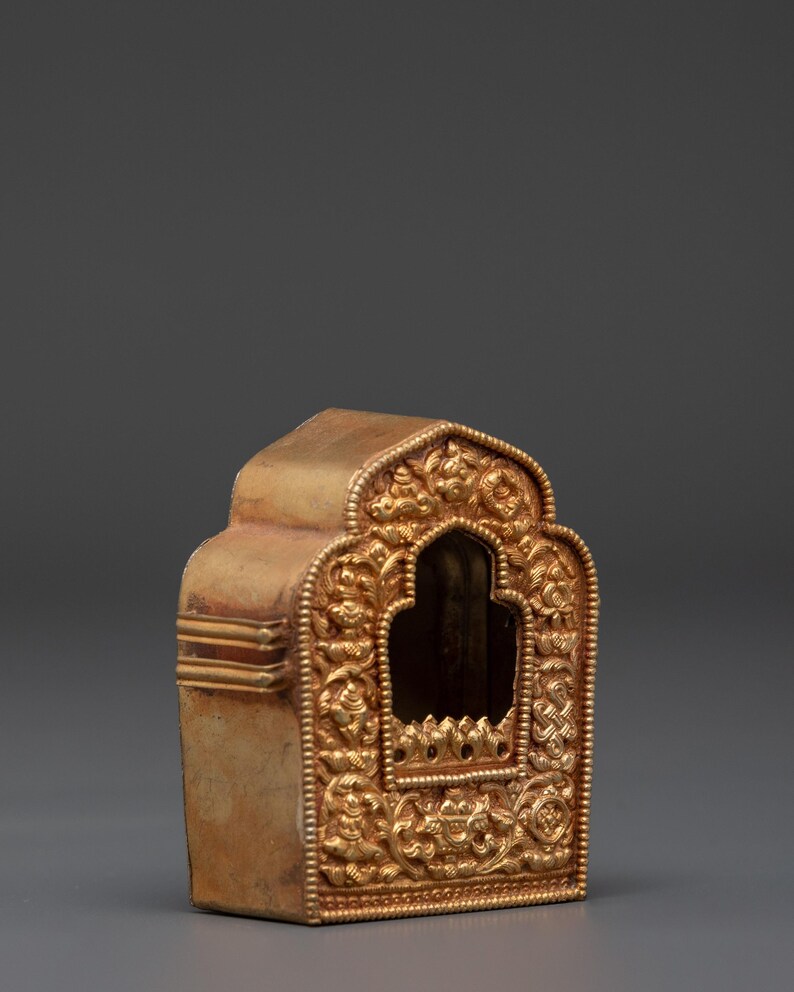 Handmade Spiritual Tibetan Ghau Box | Copper Gold Plated Ritual Box ...