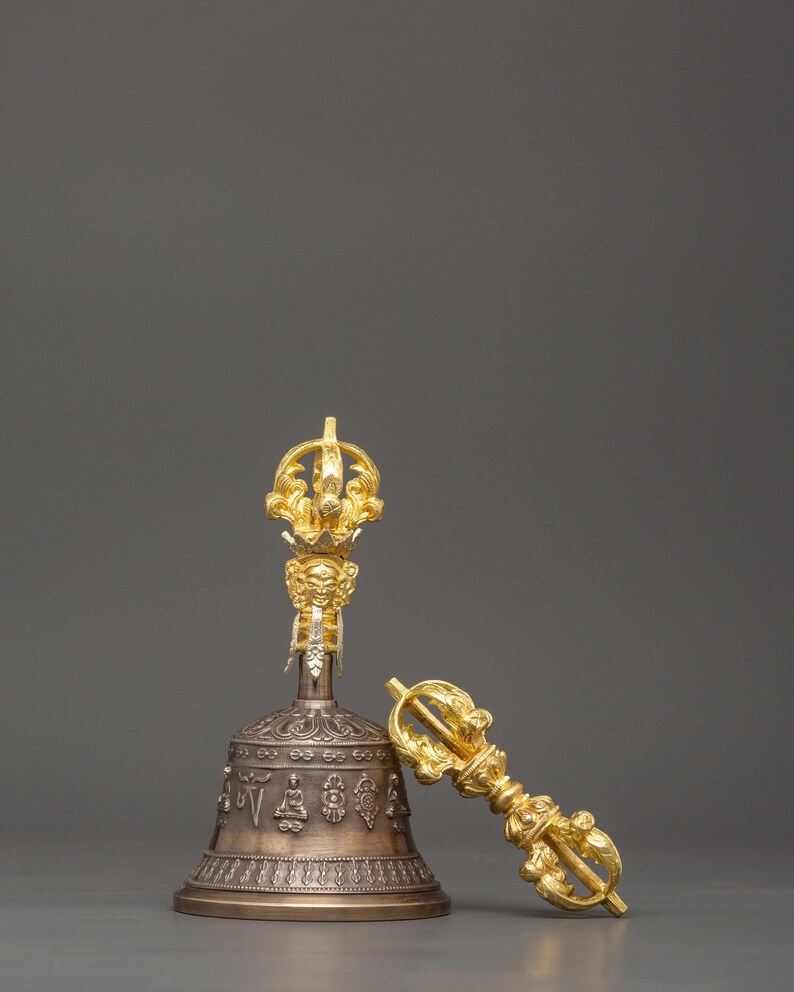Tibetan Bronze Vajra & Bell Set | Ritual Tools for Spiritual Awakening ...