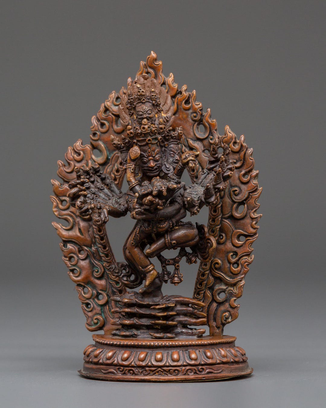 Tantric Protector Hevajra Statue | Oxidized Copper Tibetan Deity ...