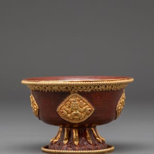 Spiritual Altar Offering Set | Copper Gold Plated Water Offering Bowls ...
