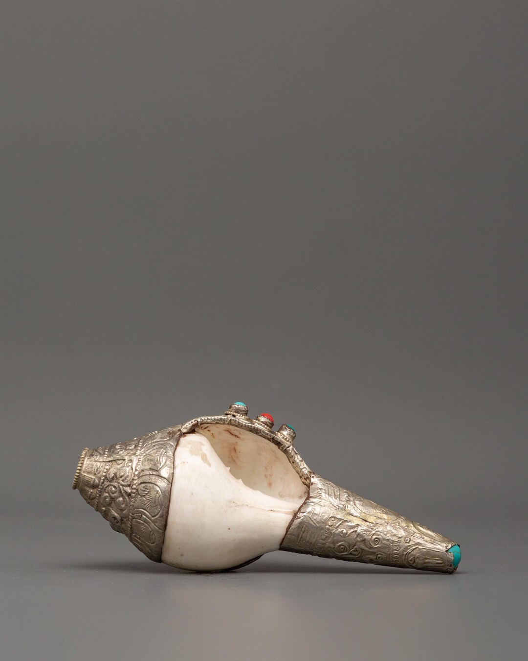 Conch Symbol of Sound and Spirituality | Silver Plated With Turquoise ...