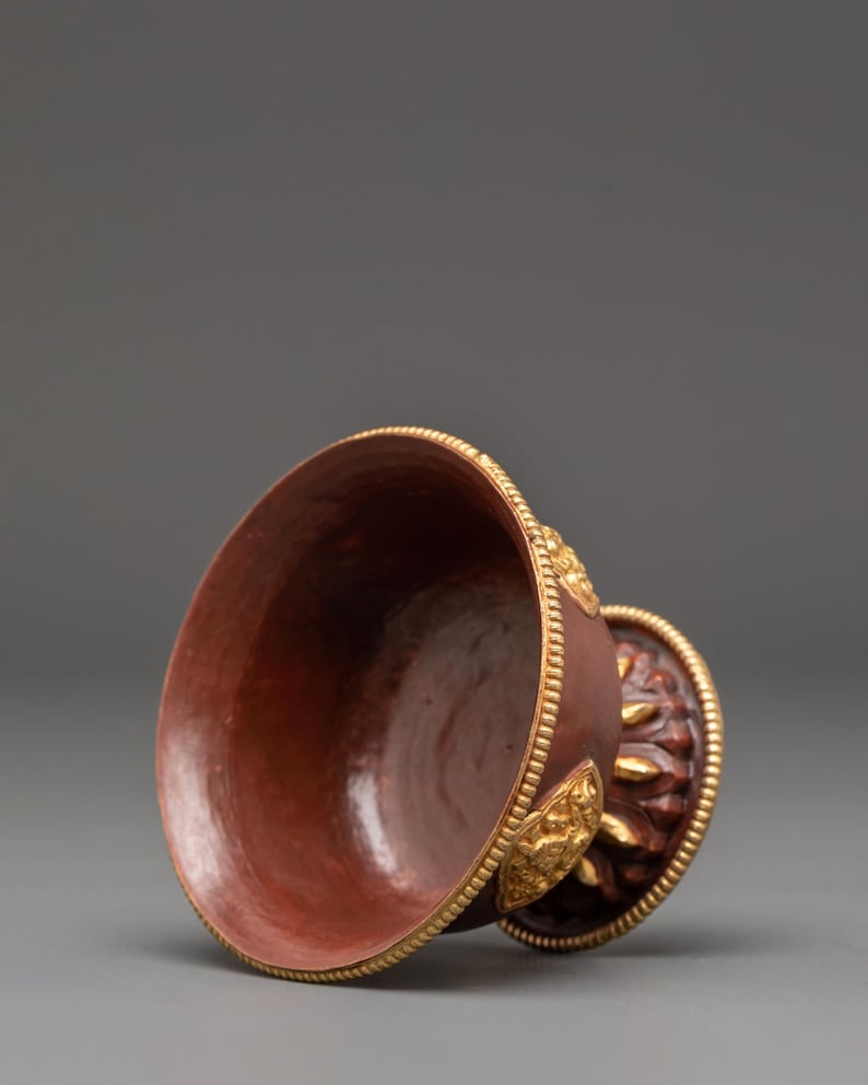 Spiritual Altar Offering Set | Copper Gold Plated Water Offering Bowls ...