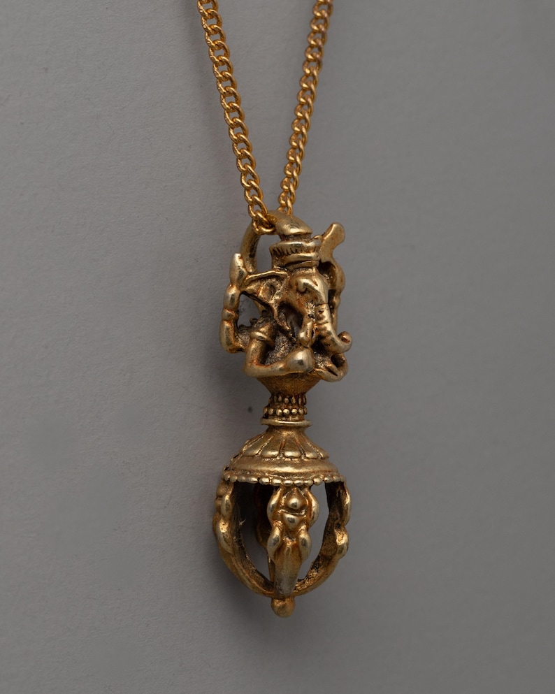 Religious Gold Plated Ganesh Locket | Ganesh Amulet for Blessings ...