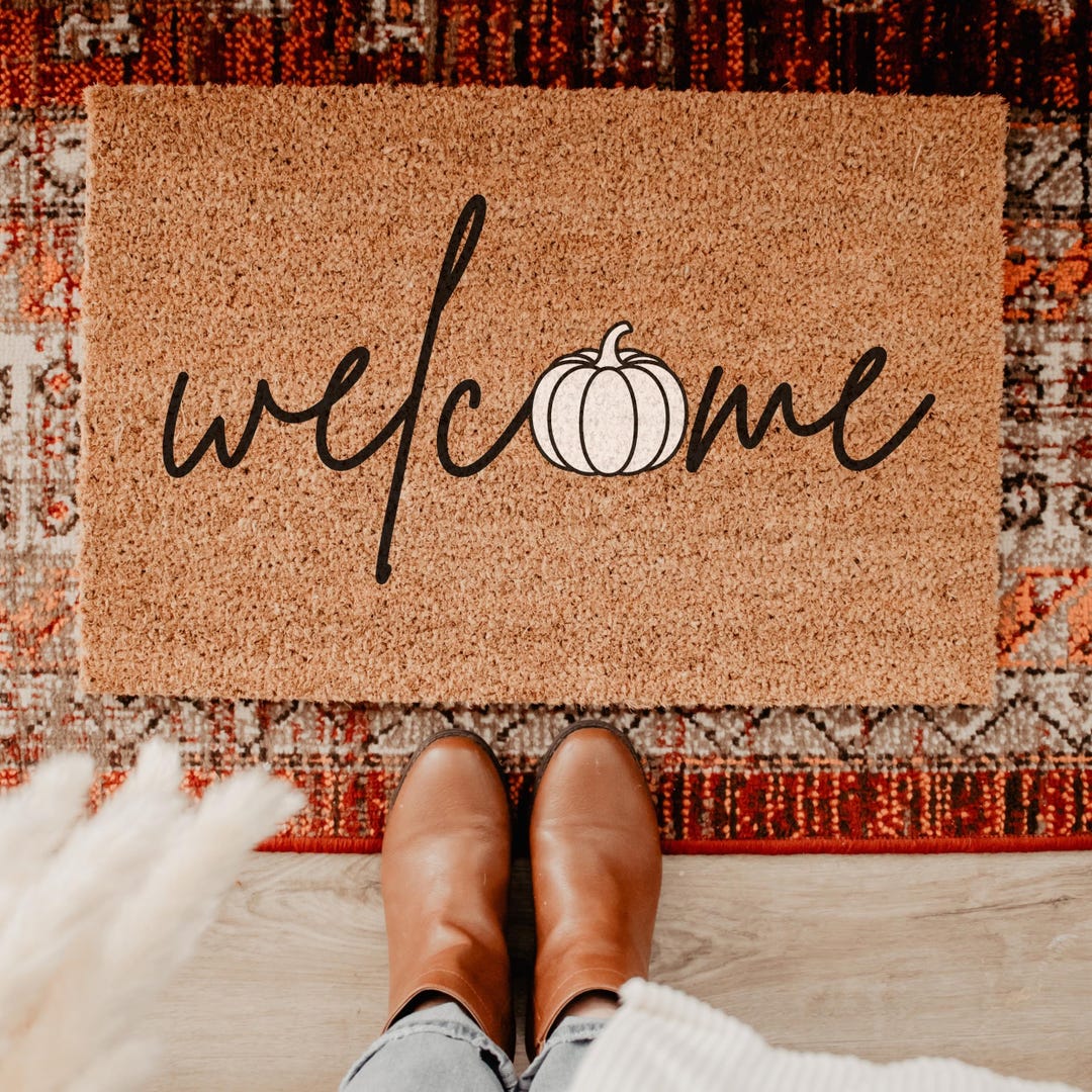 Pumpkin Welcome Fall Mat,pumpkin Doormat,fall Doormat,fall Decor ...