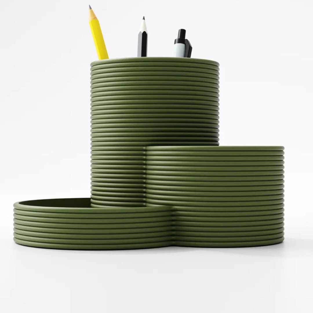 Modern Tiered Desk Organizer: Minimalist 3D Printed Pen & Stationery ...