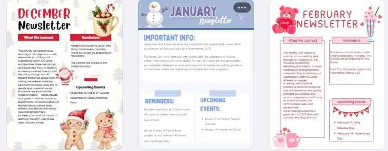 Editable Yearly Newsletter Template - Etsy