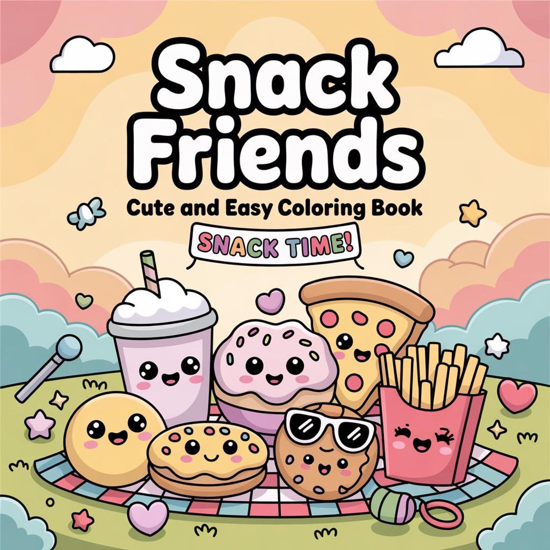 Snack Friends Coloring Pages | 96 Kawaii Food Buddy Designs for Kids ...