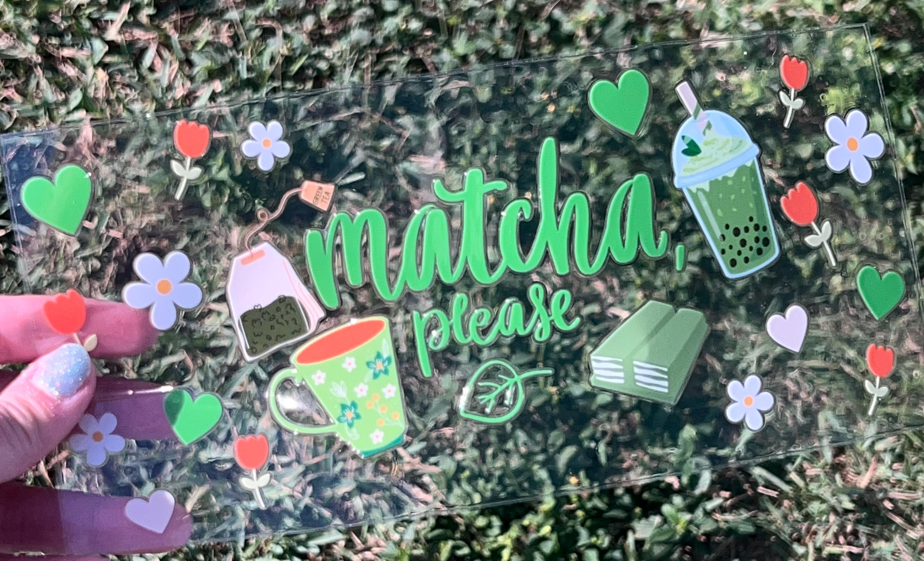 Matcha Girly Glass Tumbler 16oz | Matcha Lover Aesthetic Cup | Cute ...