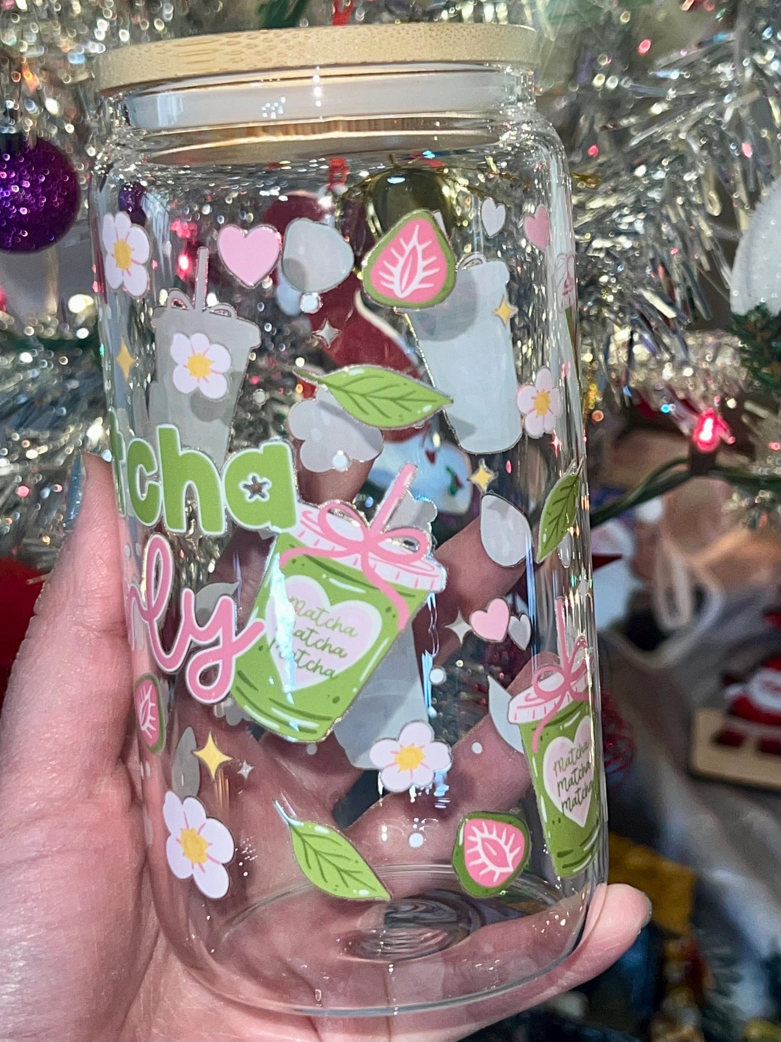 Matcha Girly Glass Tumbler 16oz | Matcha Lover Aesthetic Cup | Cute ...